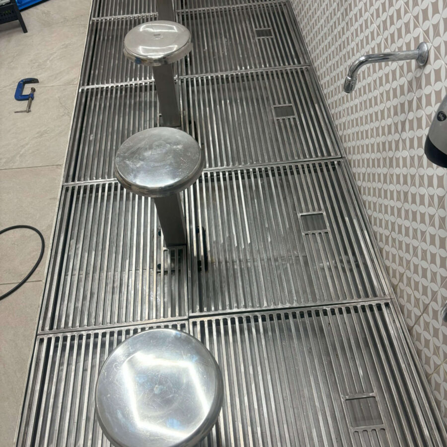 Stainless Steel Ablution Seating & Drainage | Fabrication & Installation UK